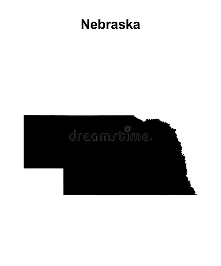 Nebraska outline map stock illustration. Illustration of boundary ...