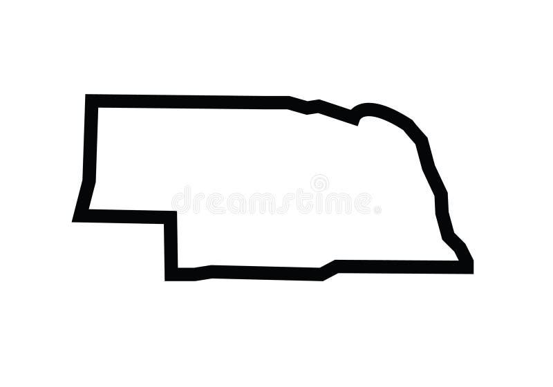Nebraska Outline Map State Shape Stock Vector - Illustration of ...