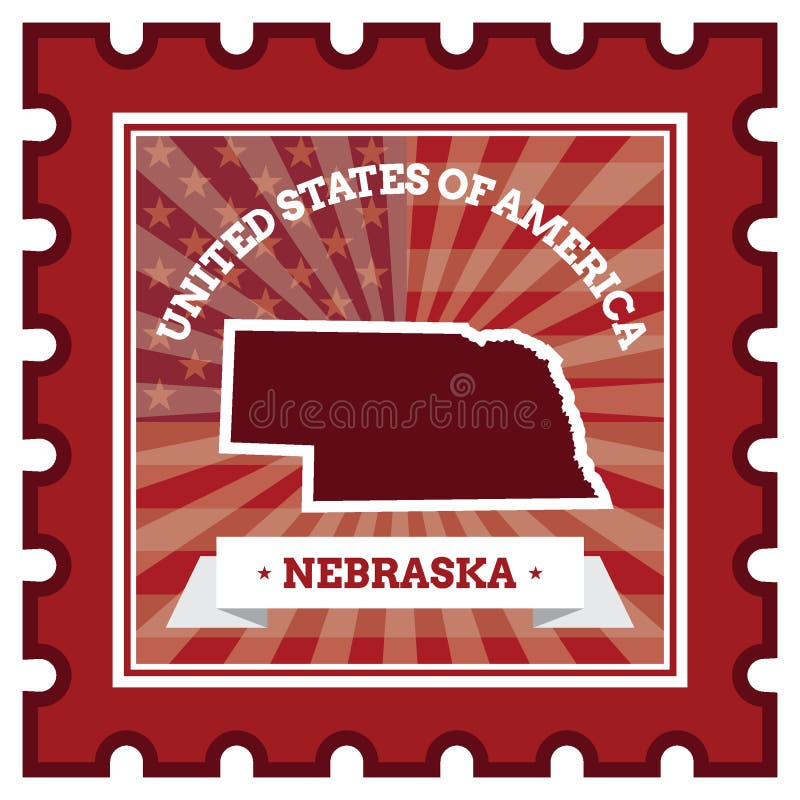 Nebraska Postage Stamp. Vector Illustration Decorative Design Stock ...