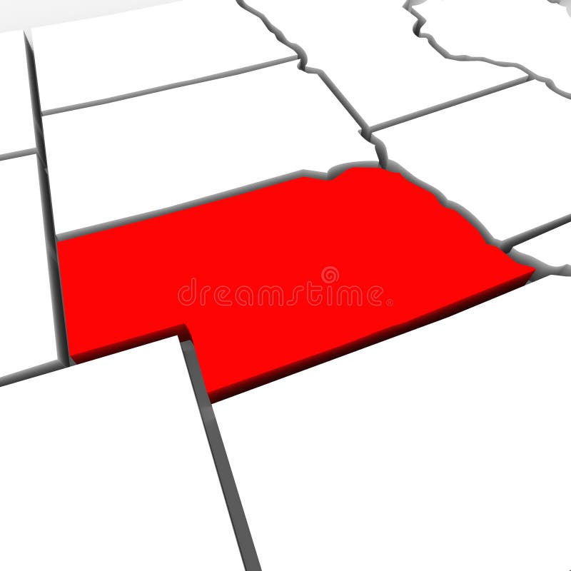 Louisiana Red Abstract 3D State Map United States America Stock ...