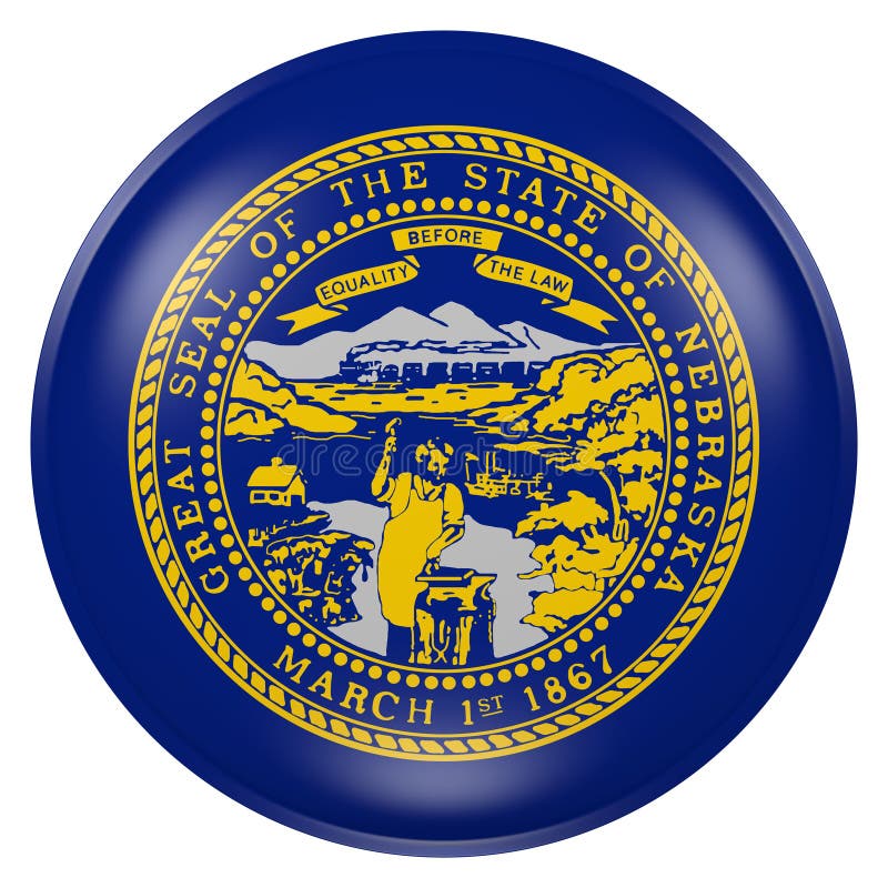 Nebraska State flag button stock illustration. Illustration of flag ...