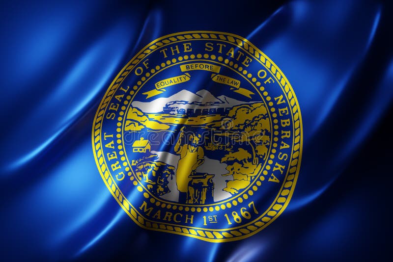 Nebraska State flag stock illustration. Illustration of nebraskan ...