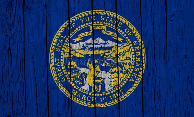 Nebraska State Flag Over Wood Planks Stock Image - Image of insignia ...