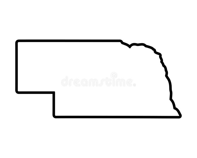US State Map. Nebraska Outline Symbol Stock Vector - Illustration of ...