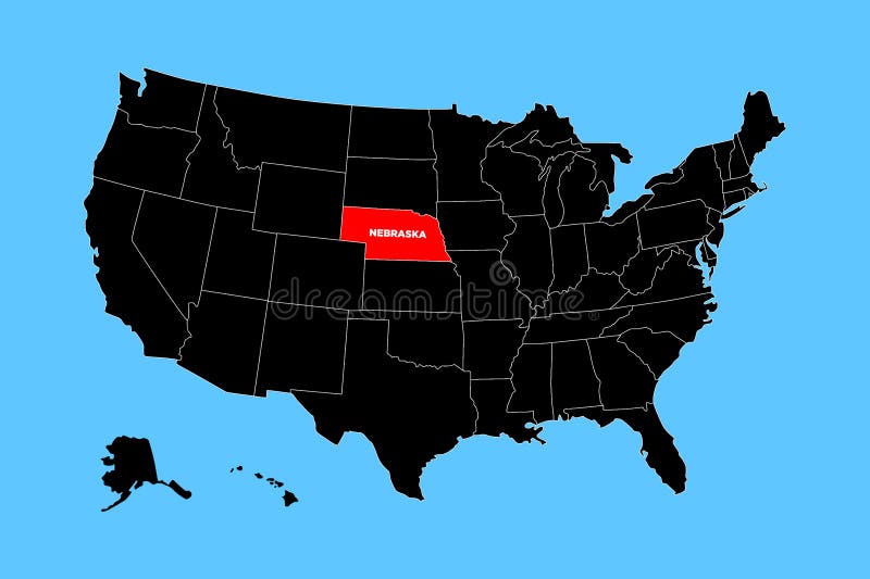 Nebraska State, USA, Vector Map Isolated on United States Map. Stock ...
