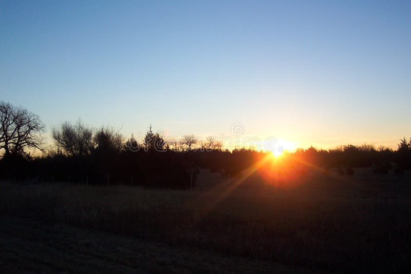 Nebraska sunrise stock image. Image of trees, nebraska, nature - 14683