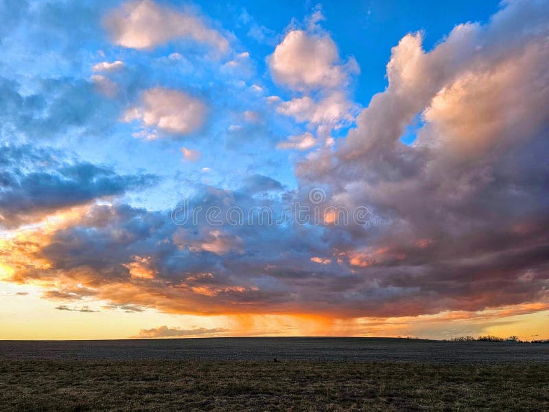 Nebraska Sunset in the Corn Field Stock Photo - Image of tassels ...