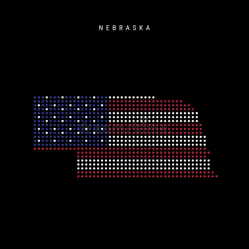 Nebraska Us State Dot Pixel Map Stock Illustrations – 16 Nebraska Us ...