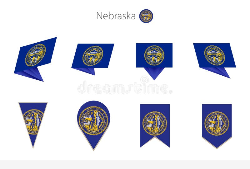 Nebraska US State Flag Collection, Eight Versions of Nebraska Vector ...