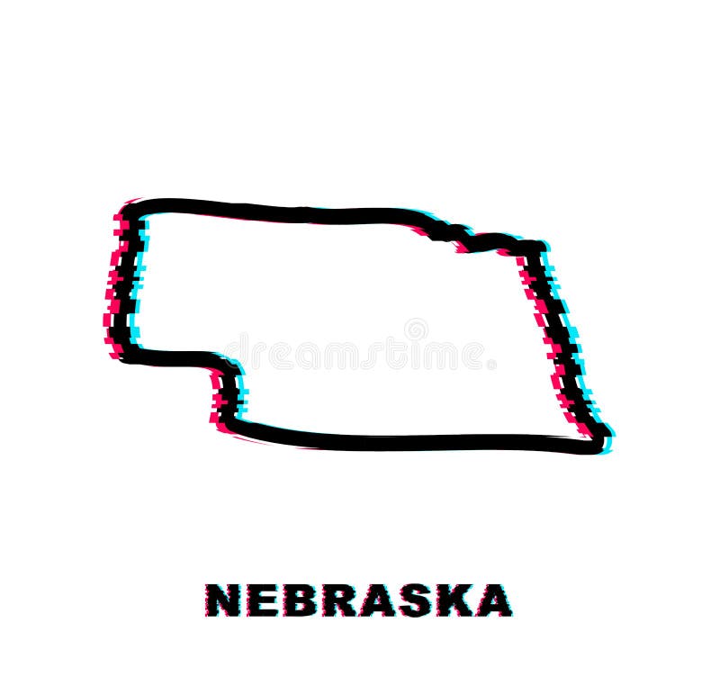 Nebraska USA Federal State Map Glitch Icon. Vector Illustration. Stock ...