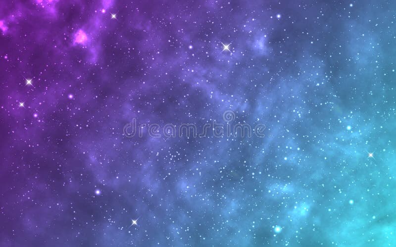 Nebula Background. Realistic Outer Space. Blue Universe with ...