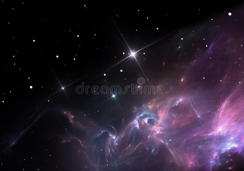 Nebula. Cloud of Gas and Dust Blocks the Light of Distant Stars. Stock ...