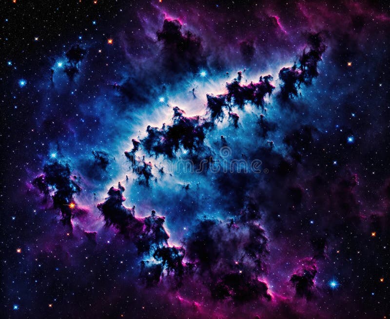 A Nebula, a Cloud of Gas and Dust in Space. Stock Photo - Image of ...