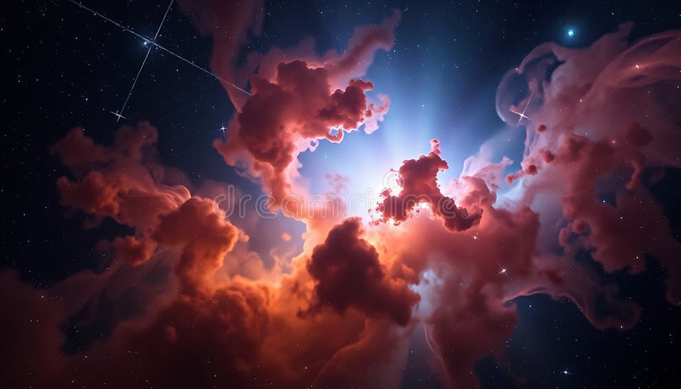 Nebula Cloud in Outer Space Cosmic Background Generative AI Stock ...