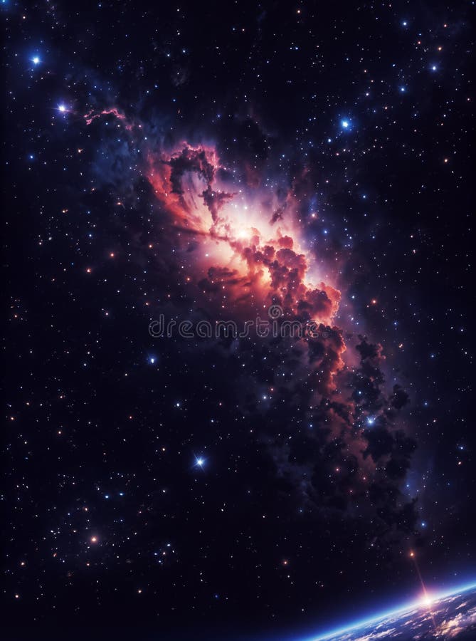 Nebula clouds in the space stock illustration. Illustration of energy ...