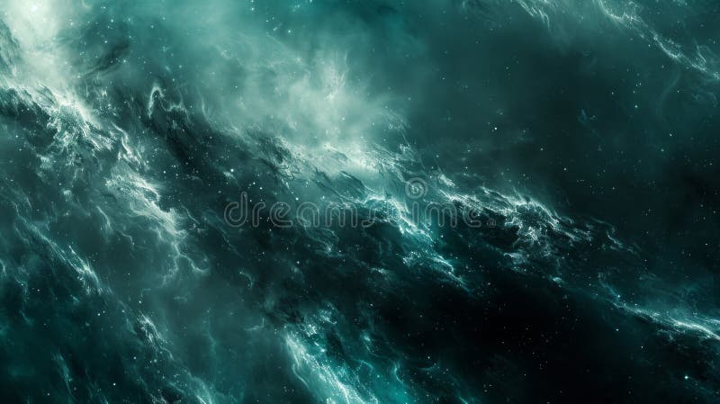 Nebula Cloudscape: Cosmic Turquoise Abstract Background Texture Stock ...