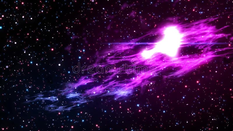 Nebula Colliding and Joining into One Cloud. Space Nebula Animation ...