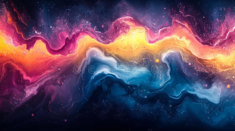 Nebula and Cosmic Waves stock illustration. Illustration of digital ...