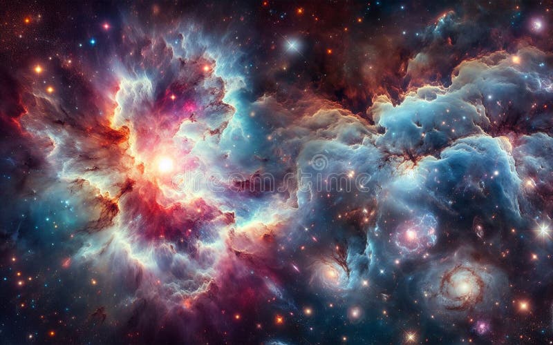 Nebula, Deep Space and Galaxies Clouds of Gas and Smoke in Space Starry ...