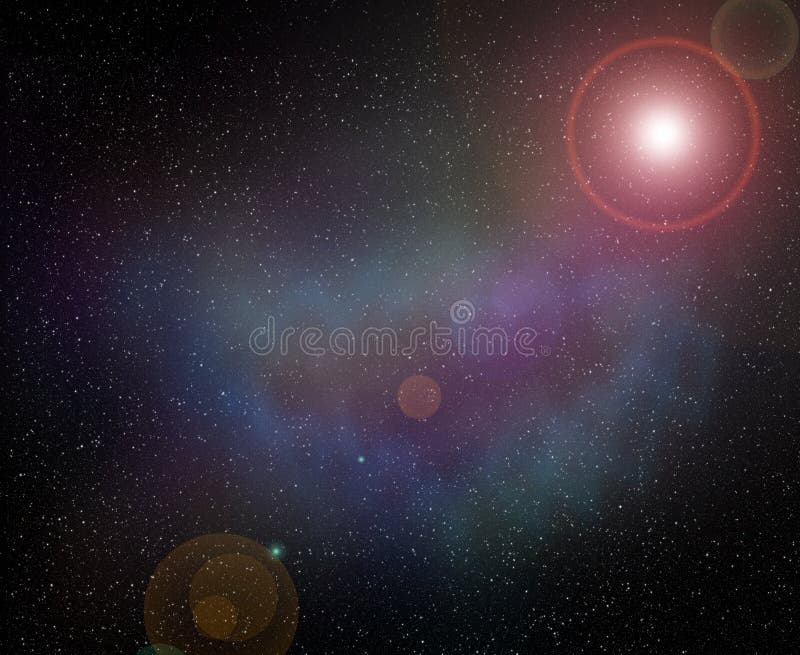 Nebula and Flash of the Planet in the Space Stock Illustration ...