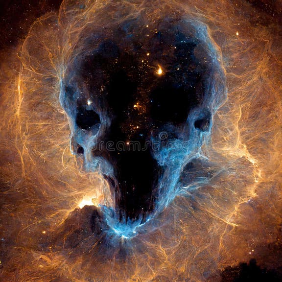 Nebula in the Form of Scary Horror Face Stock Illustration ...