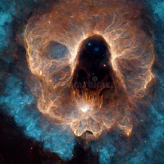 Nebula in the Form of Scary Horror Face Stock Illustration ...