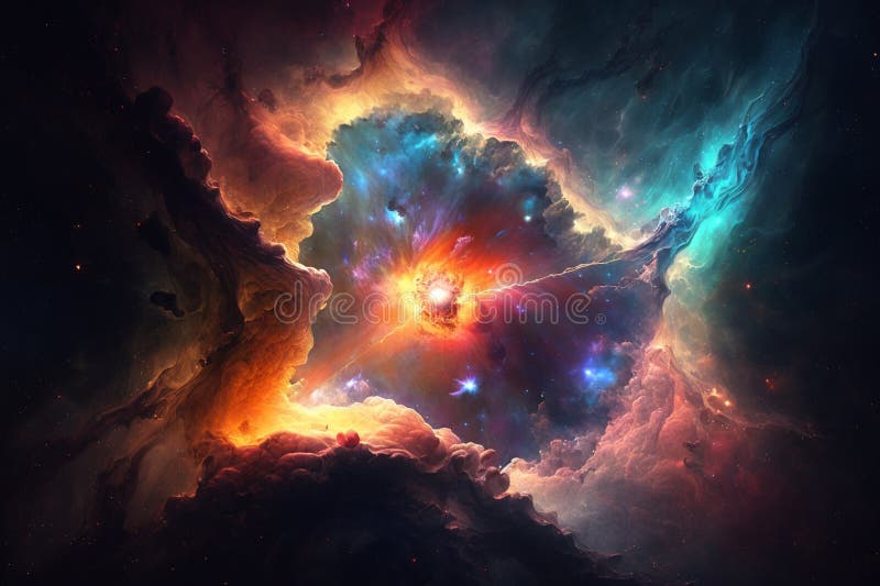 Nebula and Galaxies in Space. Abstract Cosmos Background Stock ...