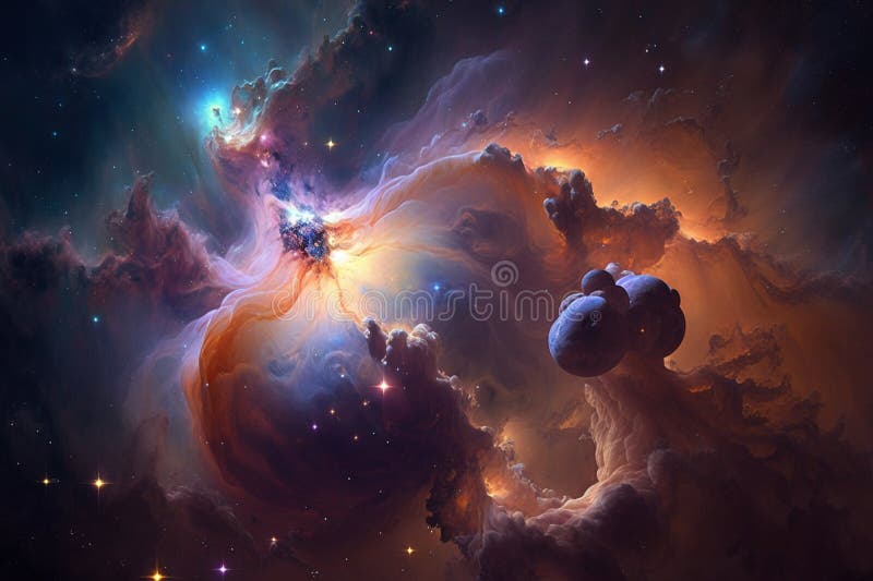 Nebula and Galaxies in Space. Abstract Cosmos Background Stock ...