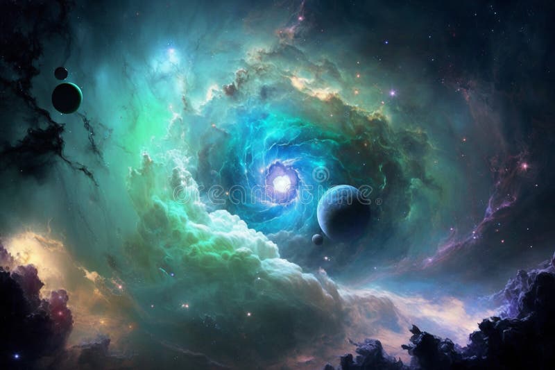 Nebula and Galaxies in Space. Abstract Cosmos Background Stock ...