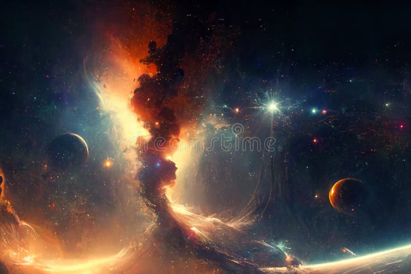 Nebula and Galaxies in Space. Abstract Cosmos Background Stock ...