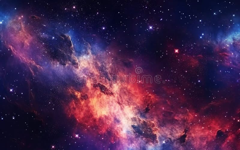Nebula and Galaxies in Space Abstract. Generative AI Stock Illustration ...