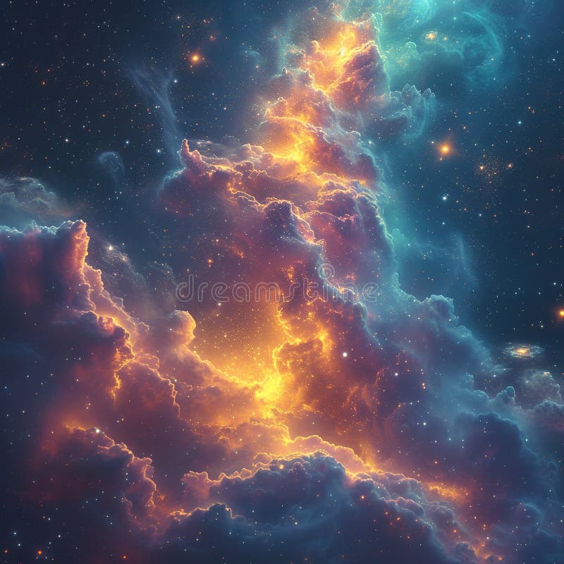 Beautiful Space. Nebula and Galaxies in Space. Created with Generative ...