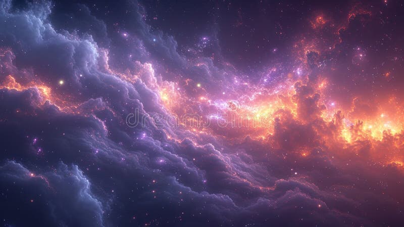 Beautiful Space. Nebula and Galaxies in Space. Created with Generative ...