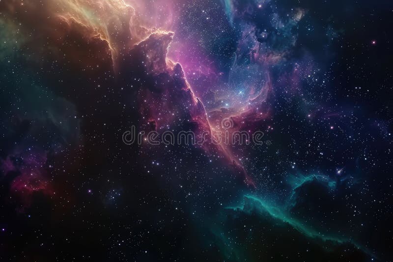 Nebula, Galaxies and Stars. Colorful Universe and Deep Space Stock ...