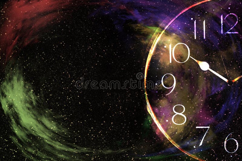 Nebula in Galaxy with Clock,abstract Background Stock Photo - Image of ...