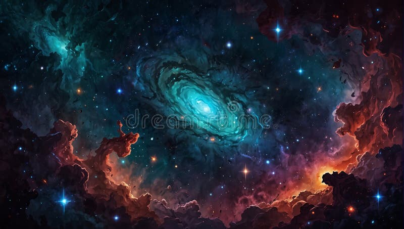 Nebula Galaxy Outer Fantasy World Space Scifi Game. 2d Style Stock ...
