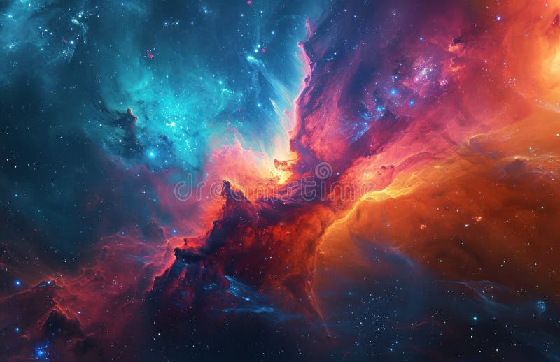 The nebula in inner space stock illustration. Illustration of astronomy ...