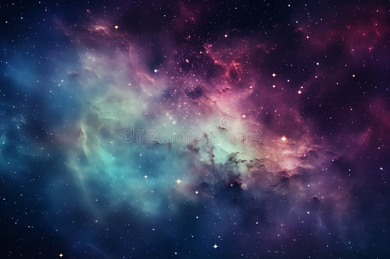 Nebula Mirror Fantasy Sky Night Gazing Stock Illustration ...