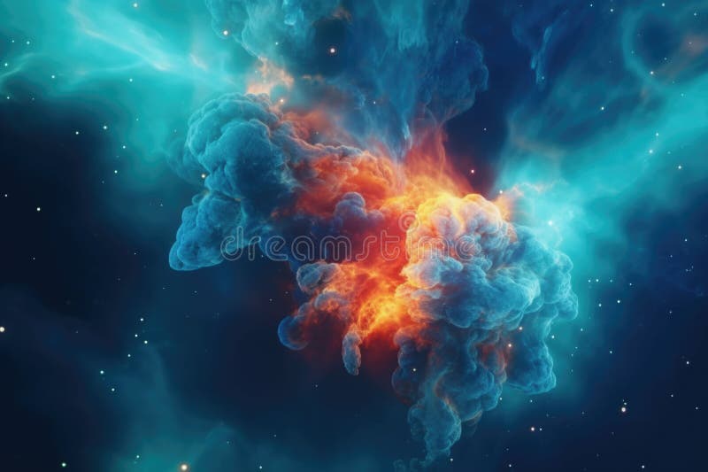 Nebula Night Starry Sky in Rainbow Colors. Multicolor Outer Space Stock ...