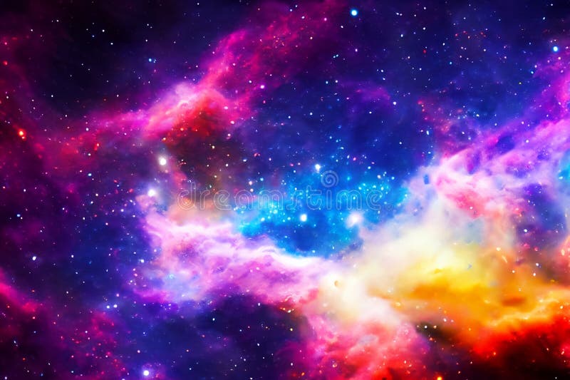 Beautiful Nebula at Space Background Stock Illustration - Illustration ...