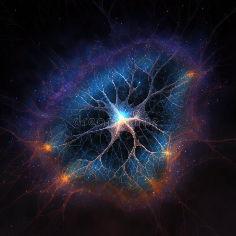 A Nebula in Space with the Gas and Dust in the Shape of a Neural ...