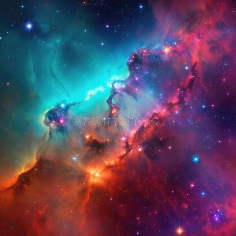 Nebula and Stars in Deep Space. Abstract Space Background. Stock ...