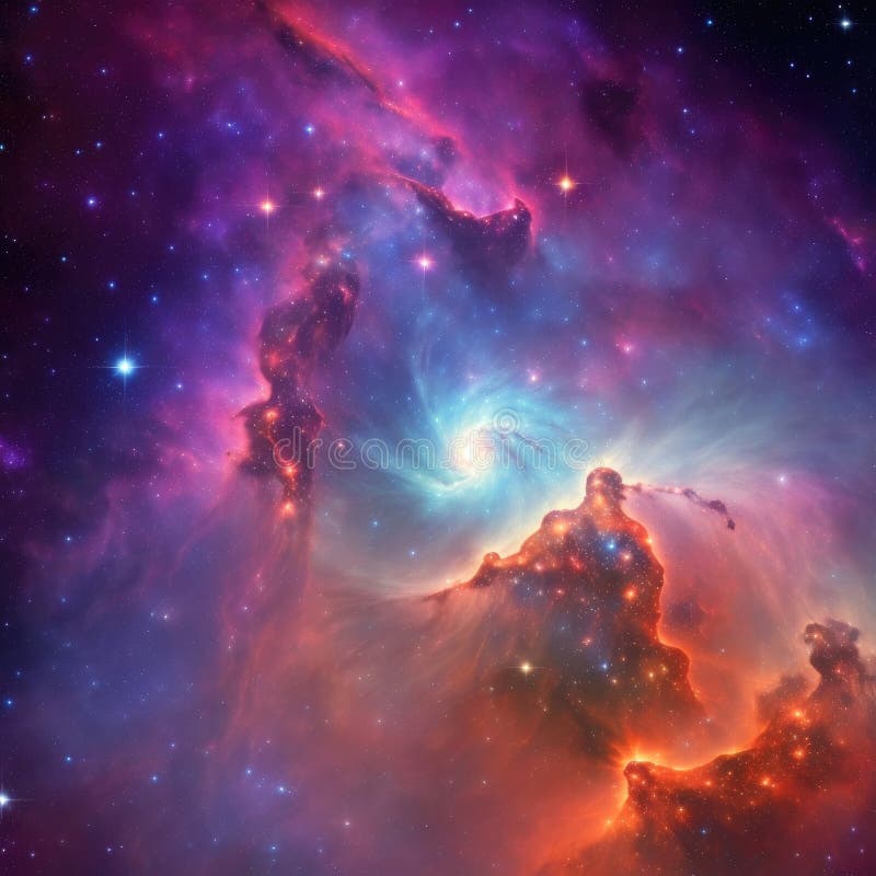 Nebula and Stars in Deep Space. Abstract Space Background. Stock ...