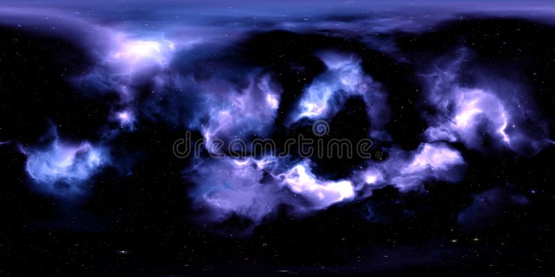 Nebula and Stars in Outer Space 360 Degree Environment Panorama Stock ...