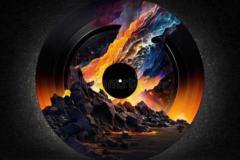 Nebula Vinyl Record Design Space Rock Stock Illustration - Illustration ...