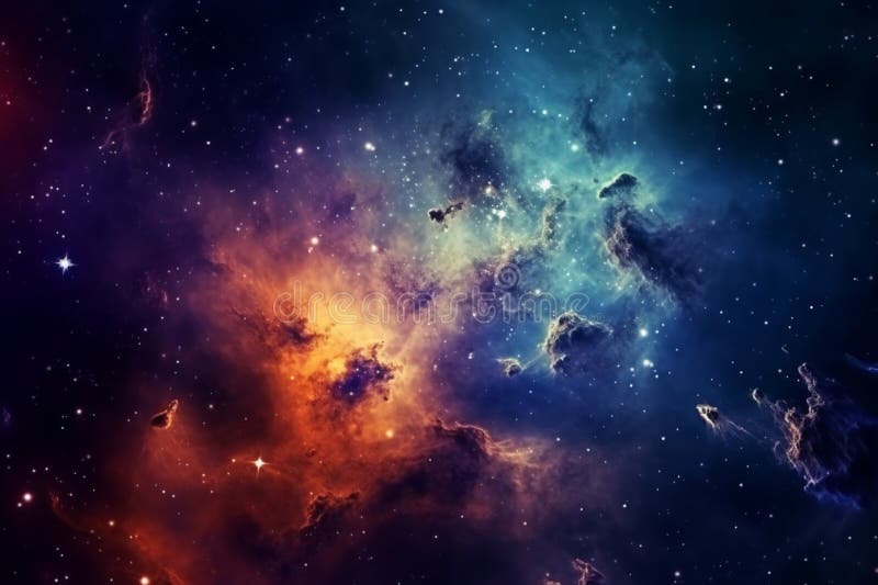 Nebulae, Galaxies, and Stars Create an Abstract Celestial Night Sky ...