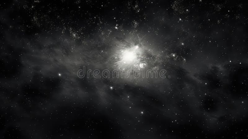 Nebulae Solar System Black White Stock Illustration - Illustration of ...