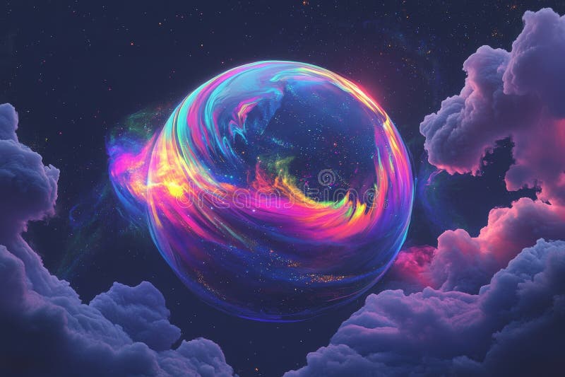 Nebulae and Stars Create a Colorful Space Galaxy. Stock Image - Image ...