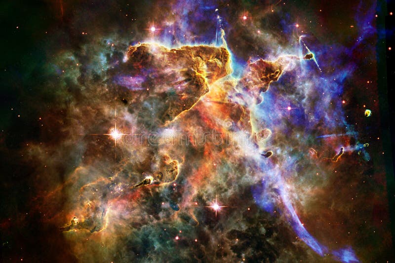 Nebulae and Stars in Outer Space, Glowing Mysterious Universe Stock ...