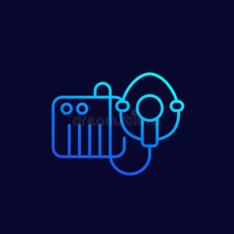 Nebulizer with Mask Icon in Circle Round Black Color Vector ...